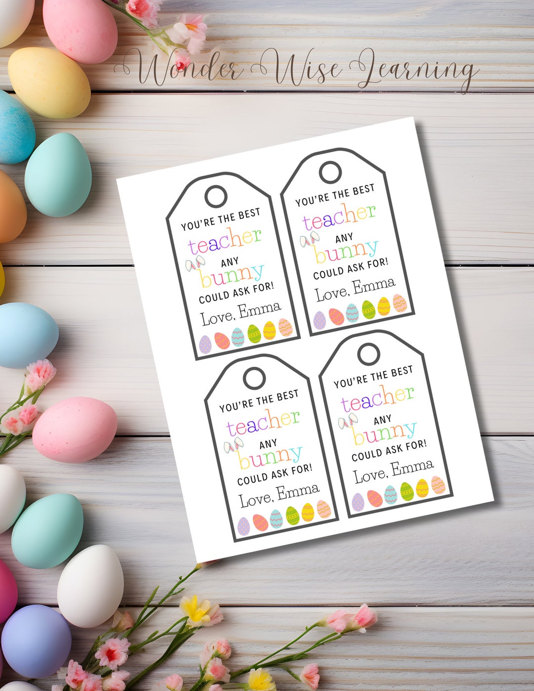 EDITABLE Easter Teacher Gift Tags, Easter Gift Tags, Easter Teacher ...