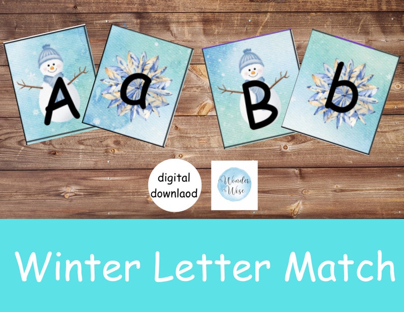 Winter Letter Match, Winter Preschool Printable, Montessori Activity ...