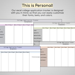 College Application Tracker-excel Sheet-pdf-instant Download - Etsy