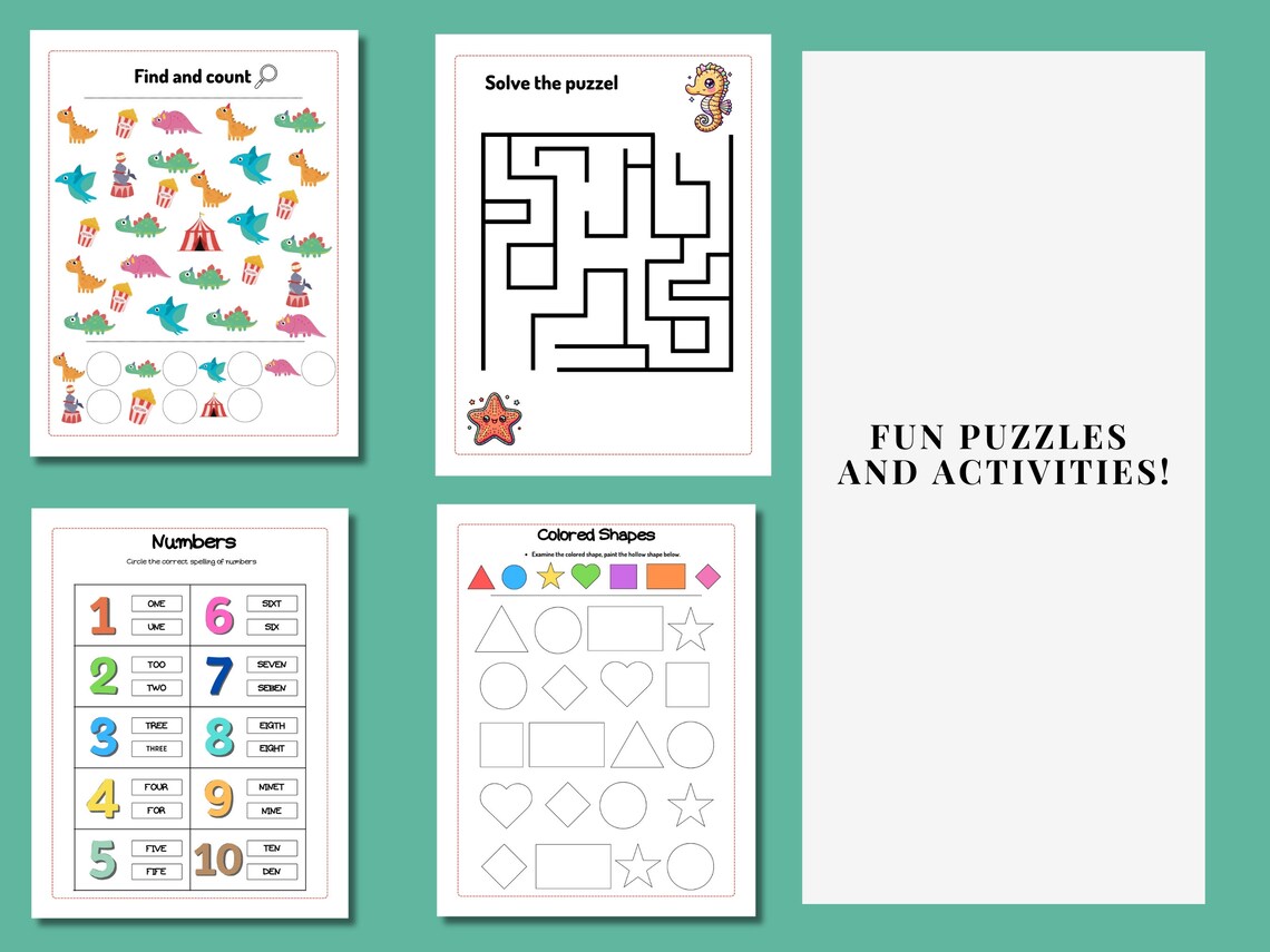Preschool Busy Book Printable, Toddler Learning Binder, Kids Quiet Book ...