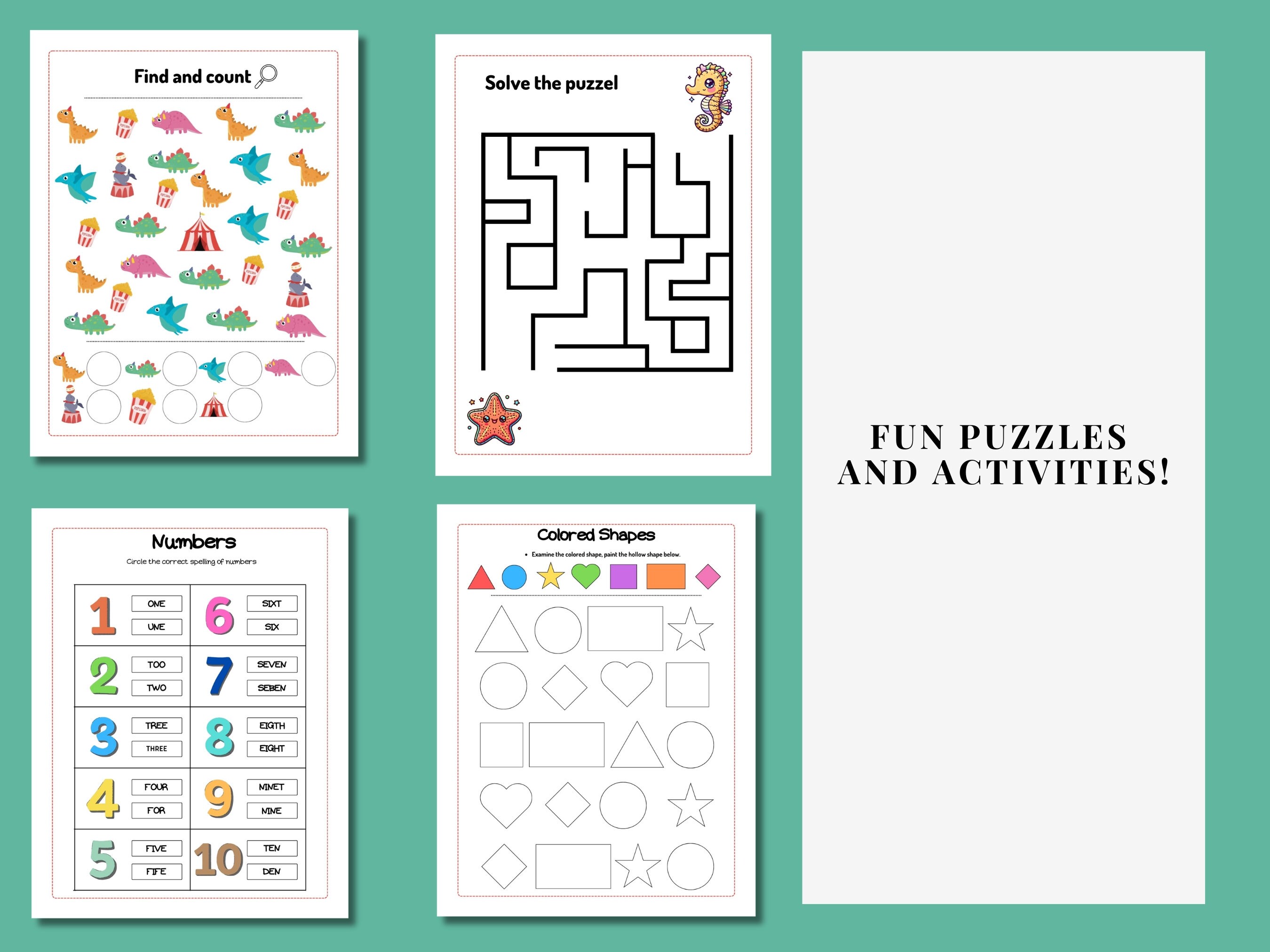 Preschool Busy Book Printable, Toddler Learning Binder, Kids Quiet Book ...