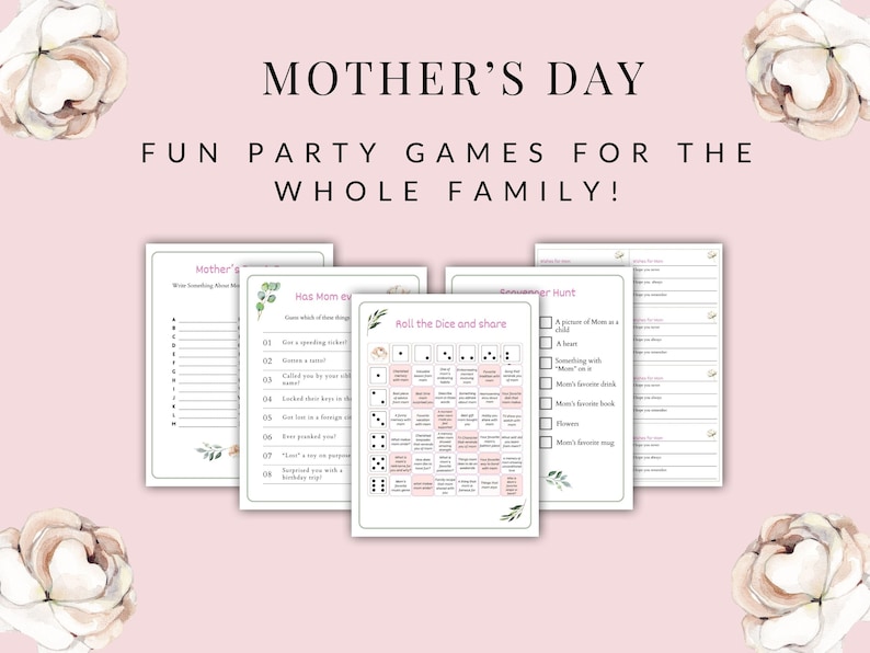 Mother's Day Game Bundle, Mother's Day Printable Game, Mother's Day ...