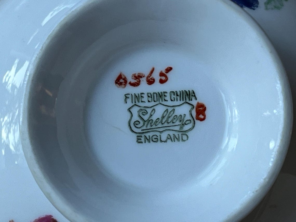 Vintage Shelley Fruit Bone China Teacup England - Etsy
