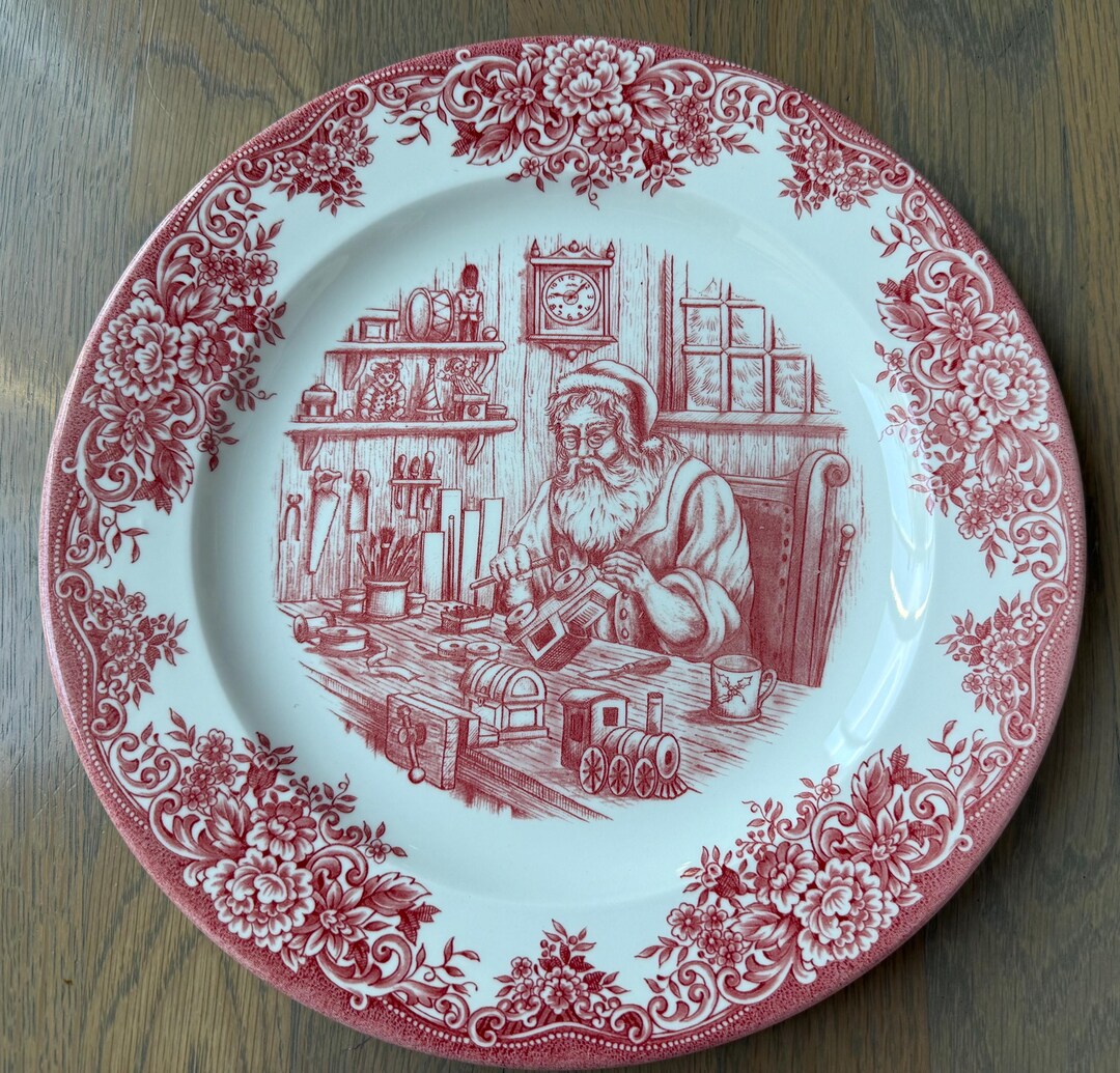 Royal Stafford Red and White Santa Toy Shop Christmas Plate 11" England ...