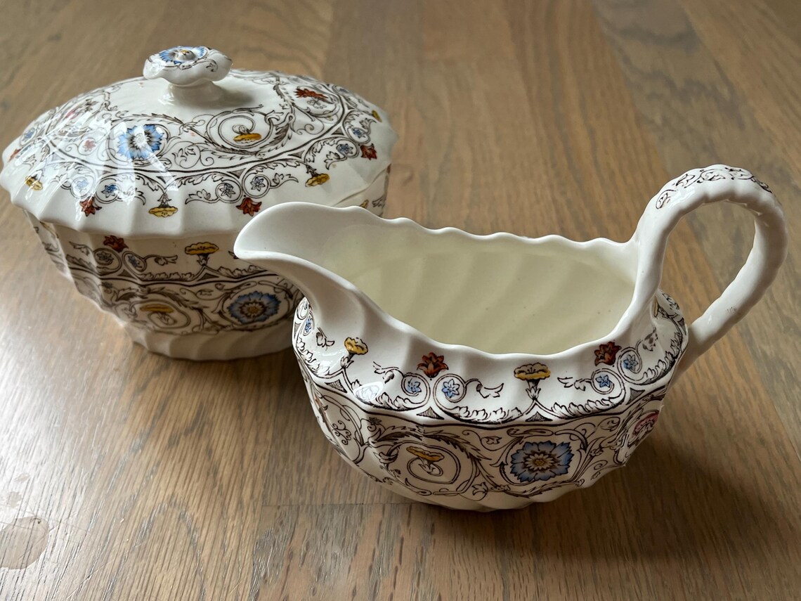 Vintage Copeland Spode Florence Creamer and Sugar Bowl England - Etsy