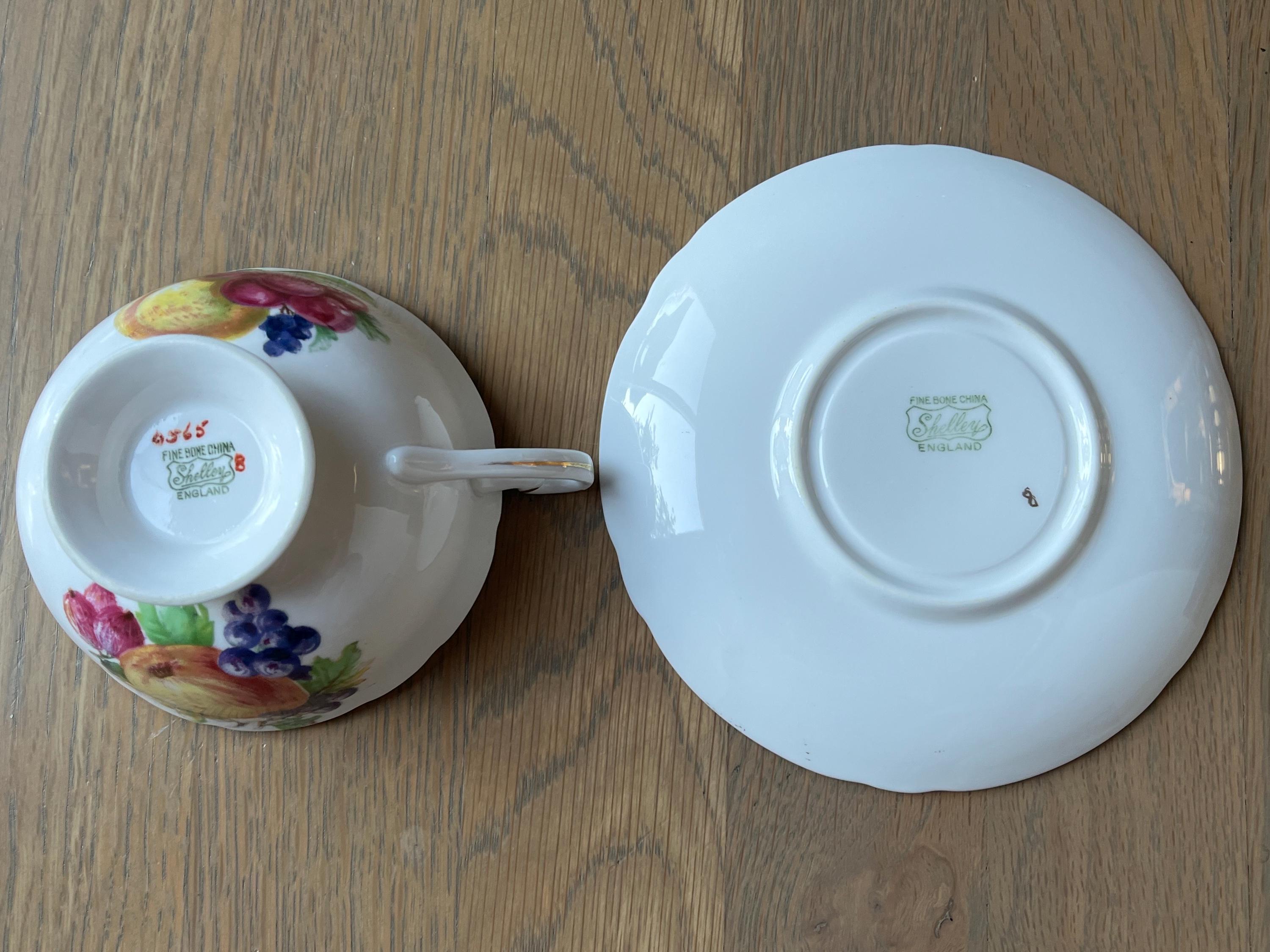 Vintage Shelley Fruit Bone China Teacup England - Etsy