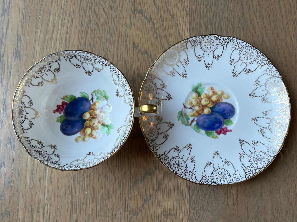 Vintage Shelley Fruit Bone China Teacup England - Etsy