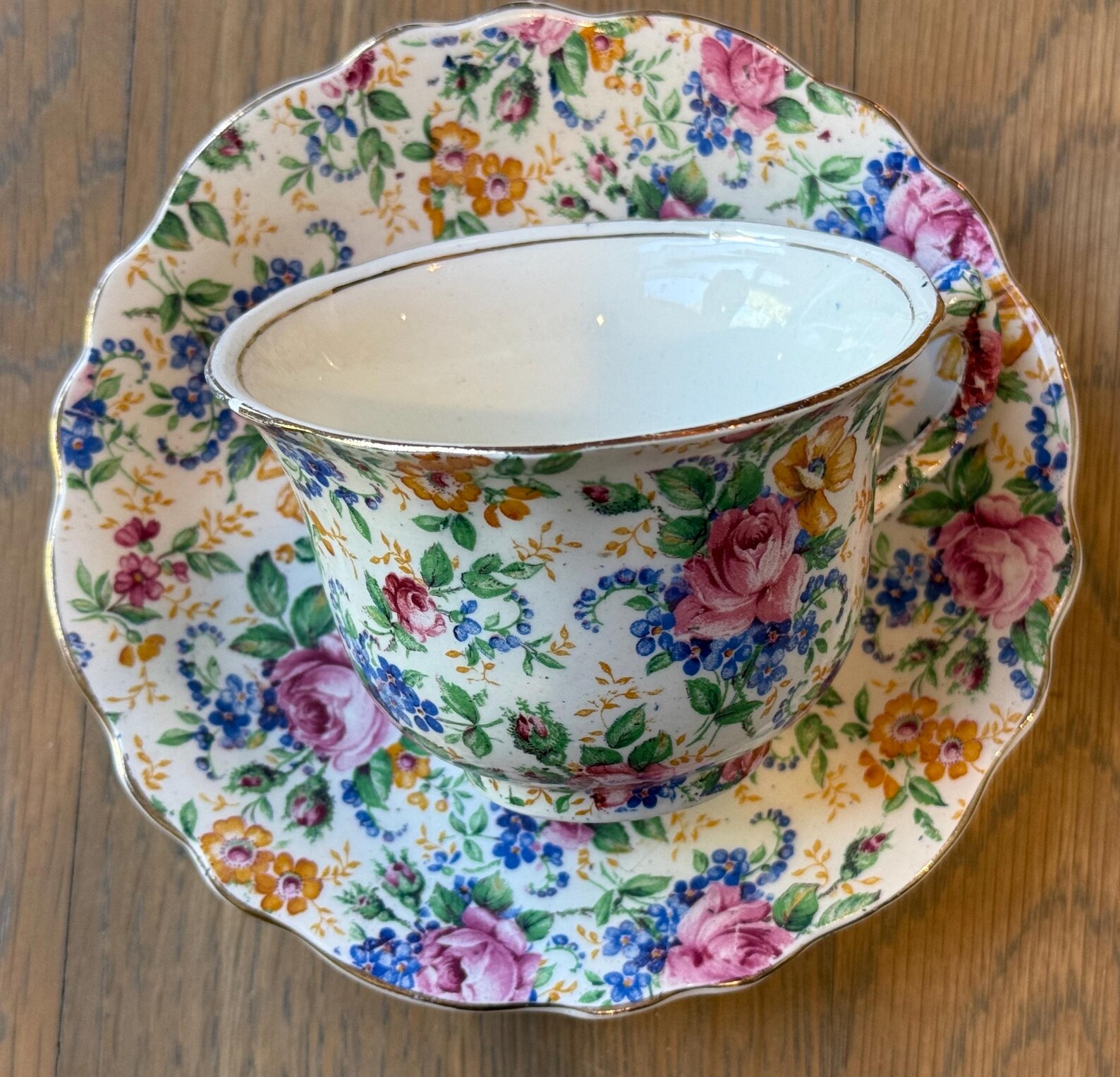 Antique James Kent Fenton Rosalynde Floral Chintz Teacup England - Etsy