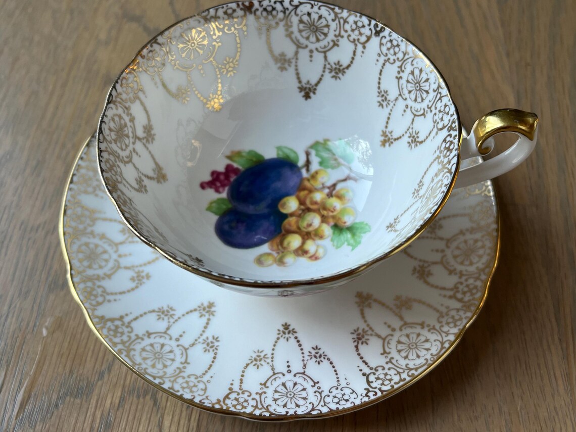 Vintage Shelley Fruit Bone China Teacup England - Etsy