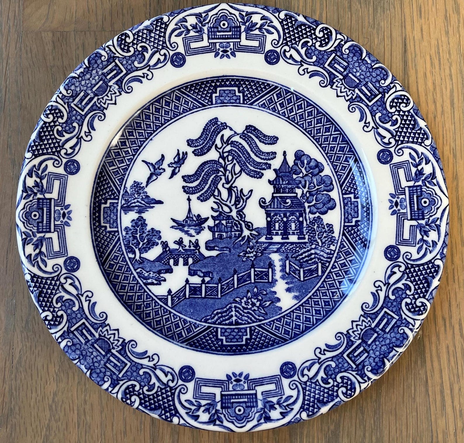 Vintage Ironstone EIT Blue Willow Blue and White Plate 7 England - Etsy