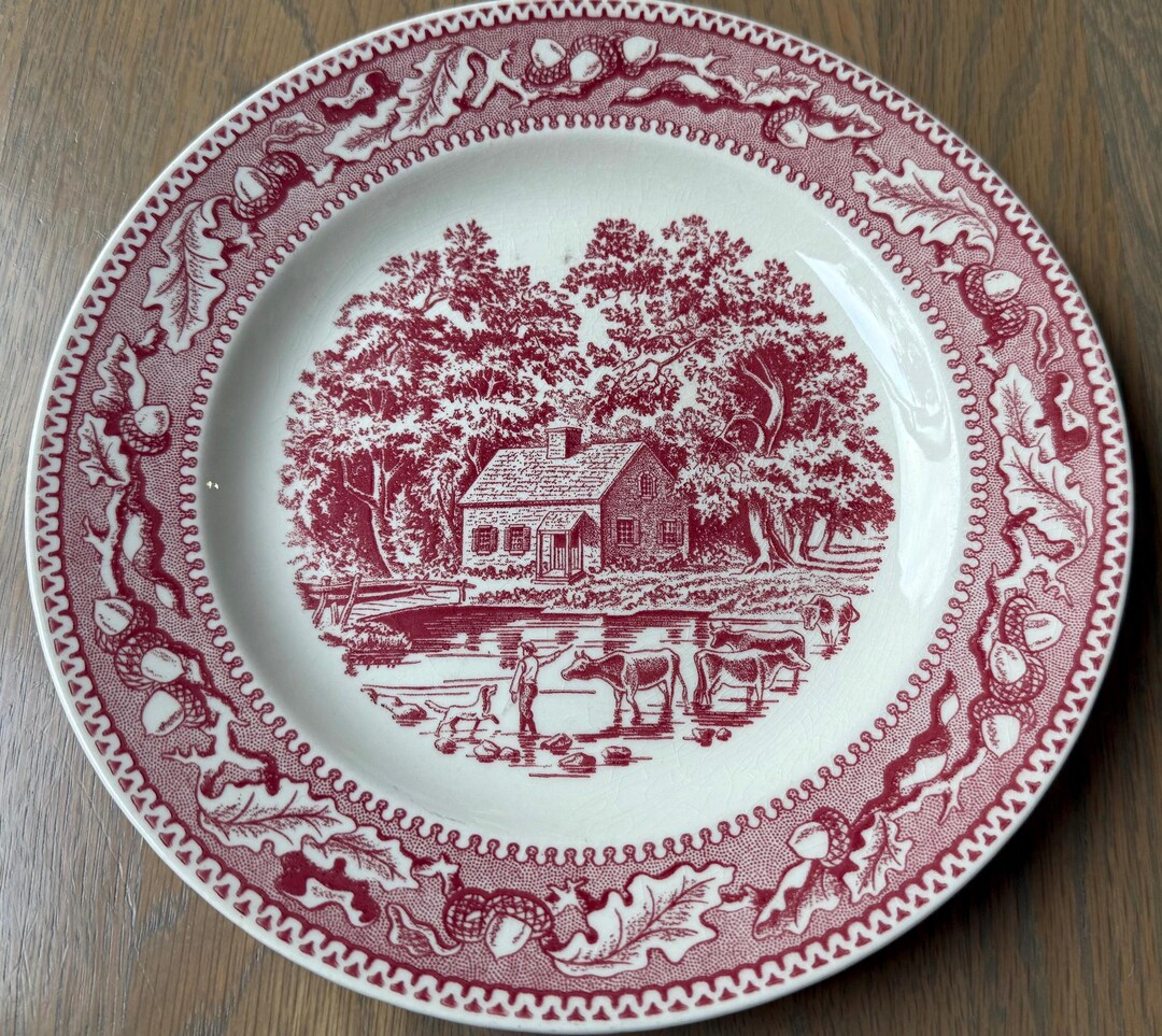 Vintage Royal Ironstone Red Memory Lane 10 Dinner Plate - Etsy