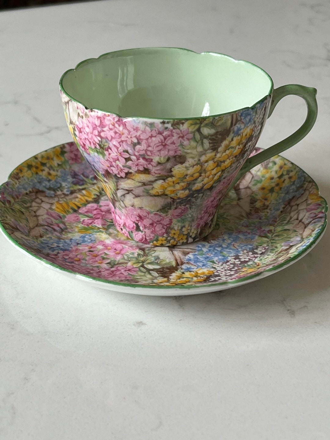 Vintage Shelley Rock Garden Chintz Teacup - Etsy