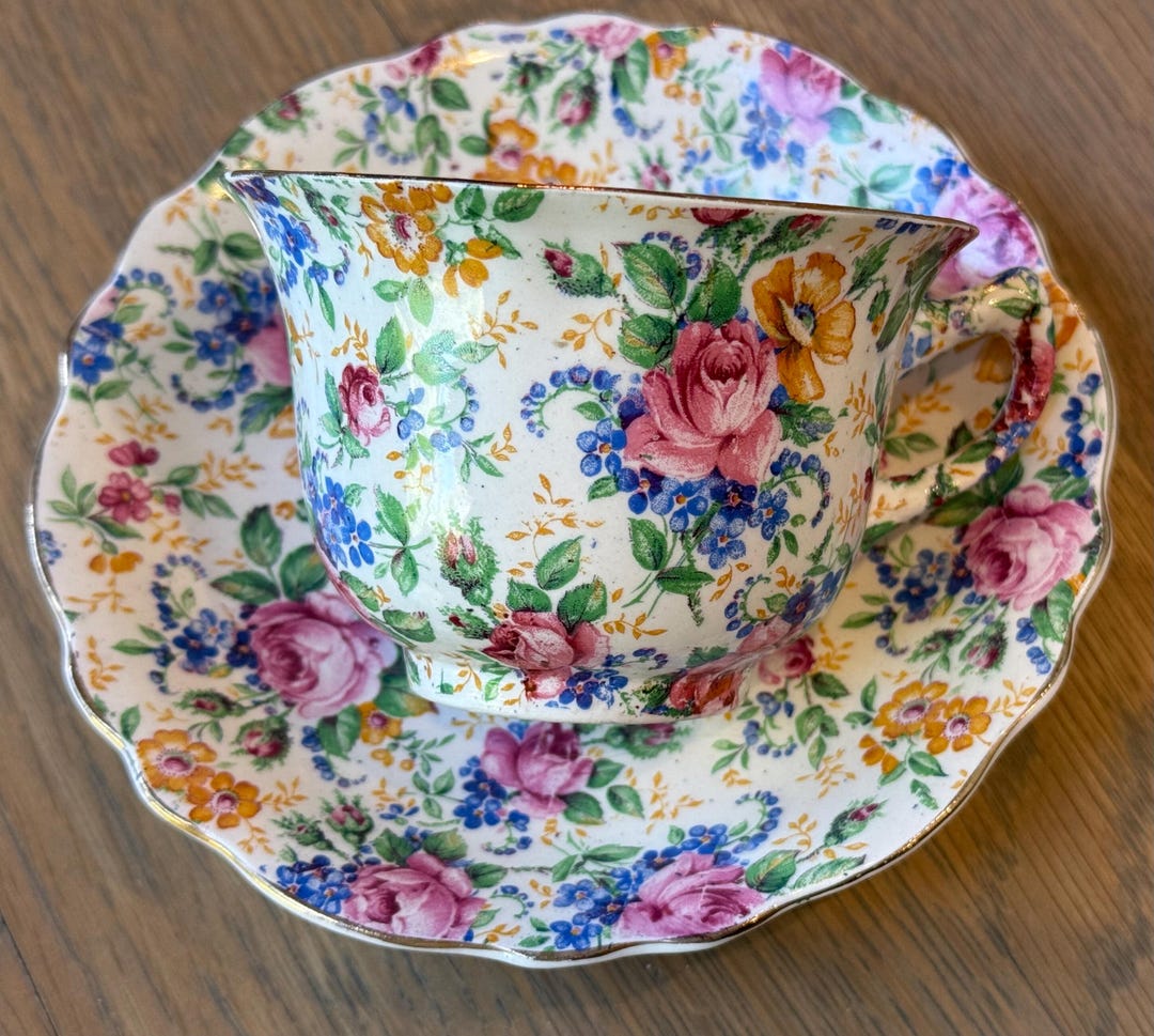 Antique James Kent Fenton Rosalynde Floral Chintz Teacup England - Etsy