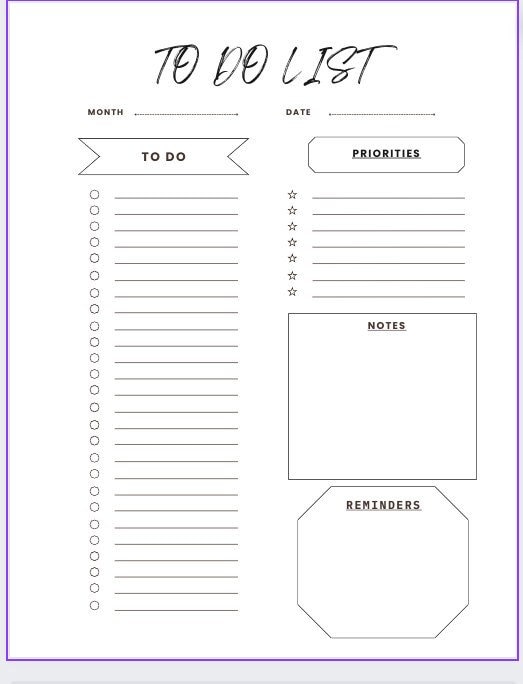 To-do List Printable - Etsy