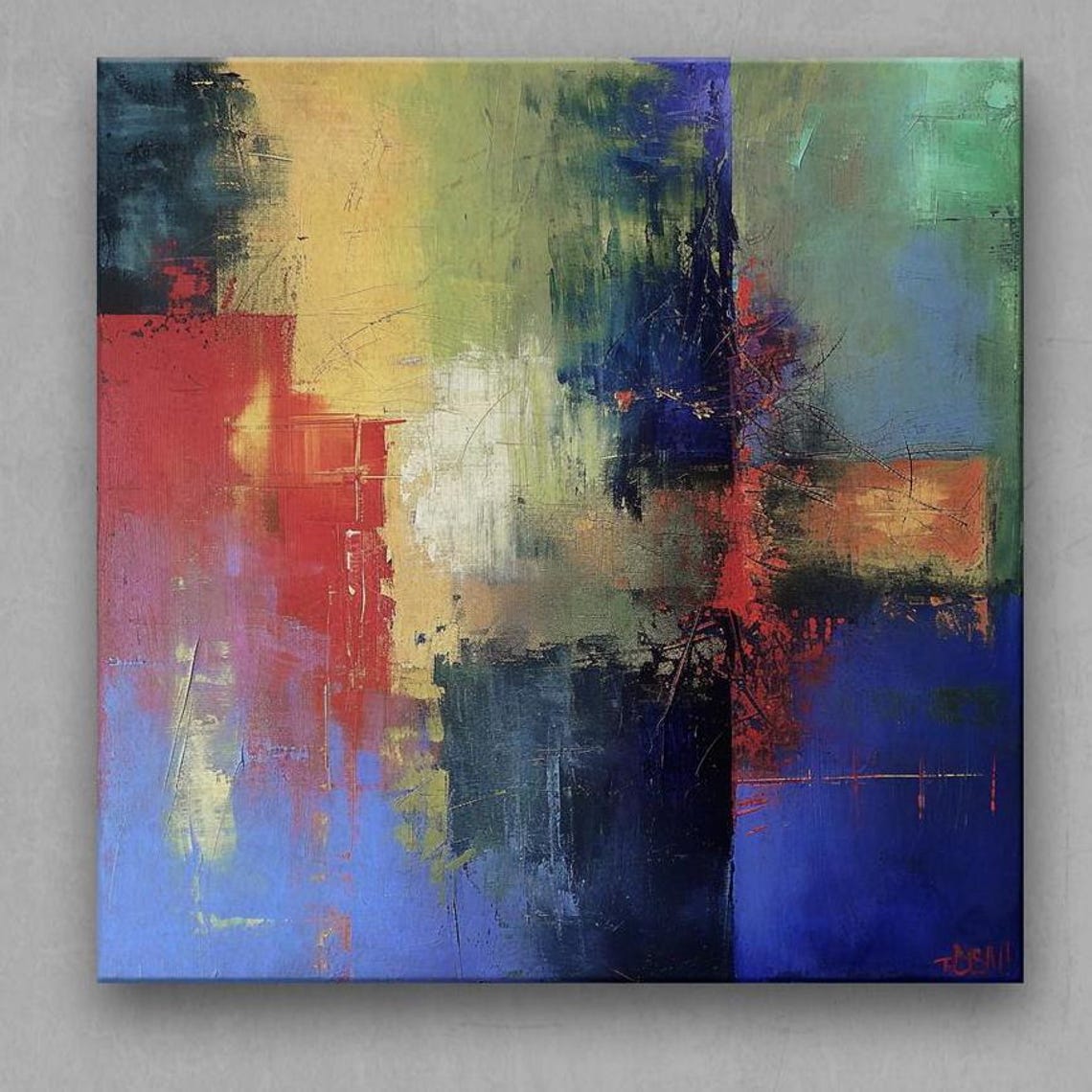 Abstract Colorful Wall Art Set Modern Expressionist Paintings, Vibrant ...