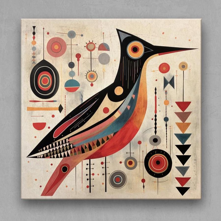 Mid Century Modern Bird Art Prints: Retro Geometric Living Room Decor ...