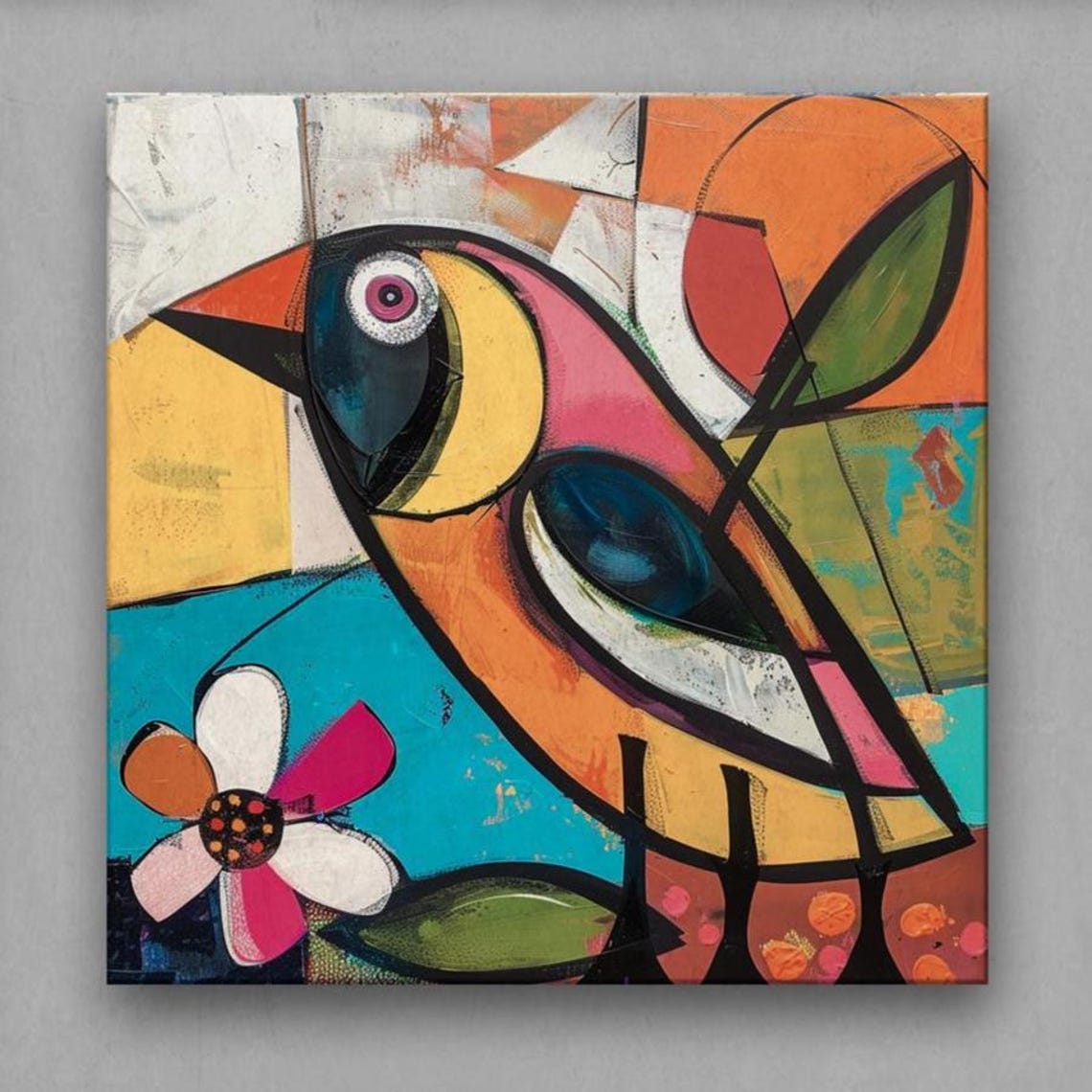 Abstract Bird Art Prints – Modern Cubist Style, Set of 4, 4XB467 - Etsy