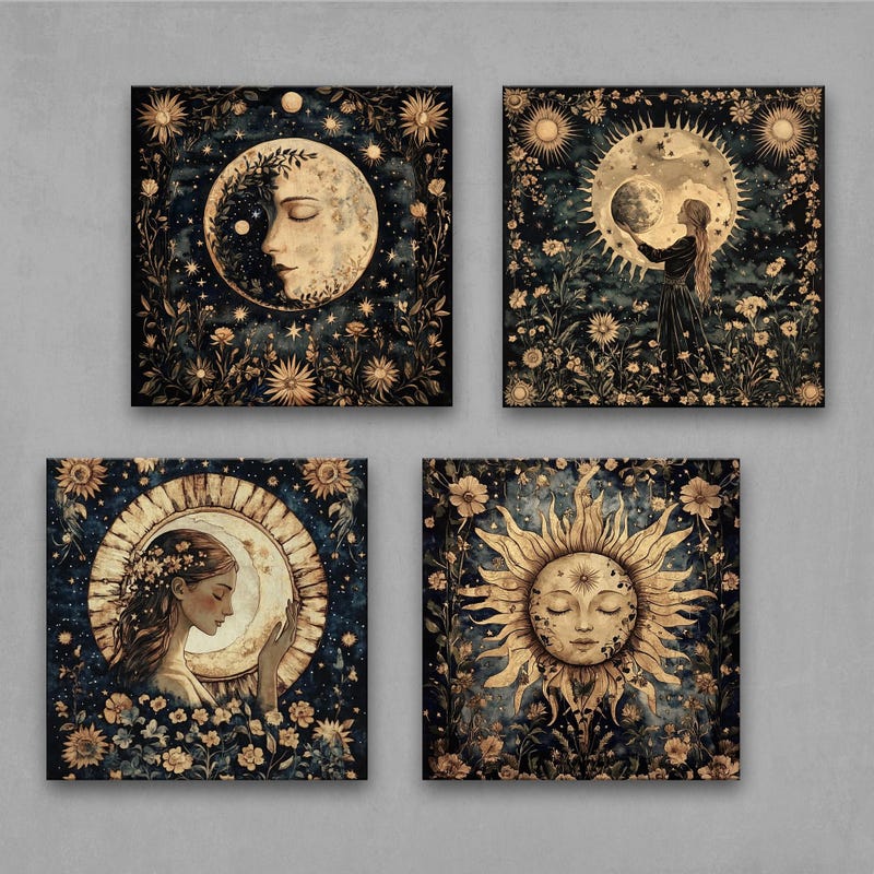 Sun and Moon Wall Art - Etsy