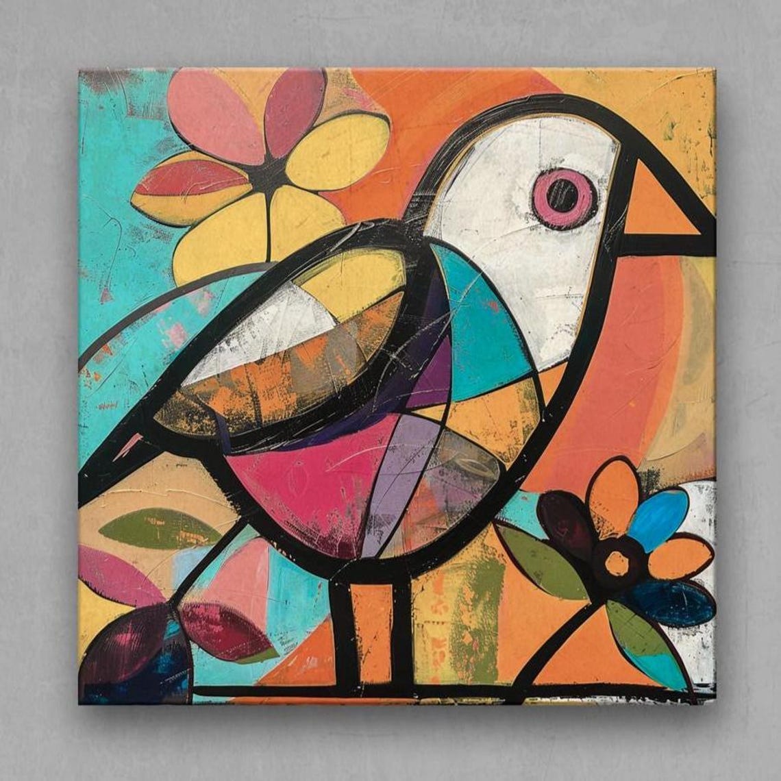 Abstract Bird Art Prints – Modern Cubist Style, Set of 4, 4XB467 - Etsy