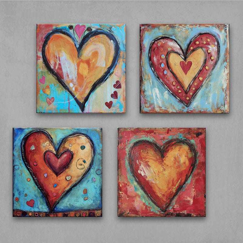 Heart Wall Art - Etsy