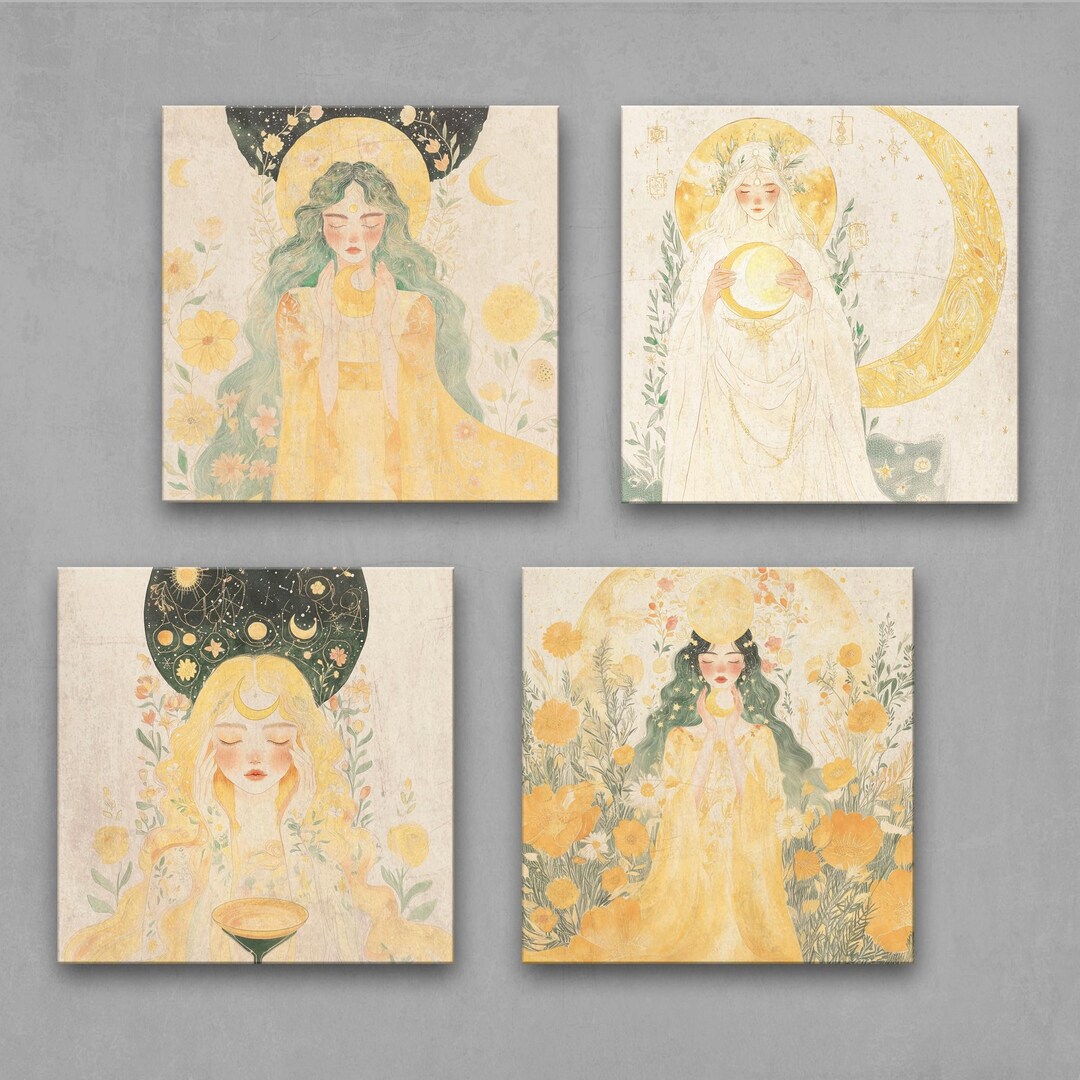 Sun Goddess Wall Art – Ethereal Feminine Prints, Mystical Solar Decor ...