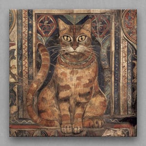 Medieval Cat Canvas or Fine Art Print Set – Vintage Feline Portraits ...
