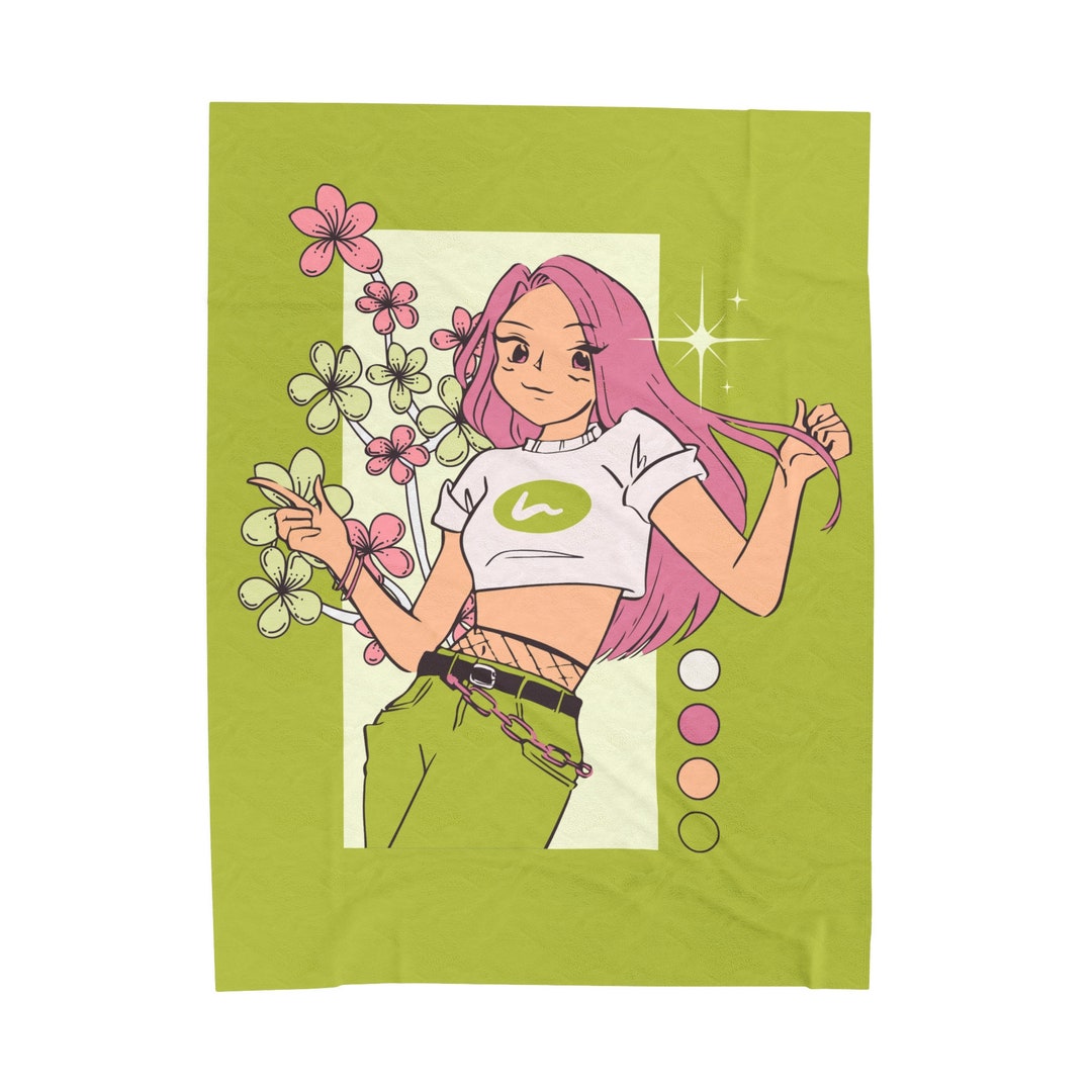 Y2K Anime Girly Plush Blanket - Etsy