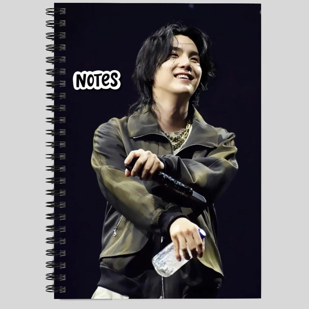 Suga BTS Inspired Spiral Notebook Perfect for ARMY Kpop Yoongi ...
