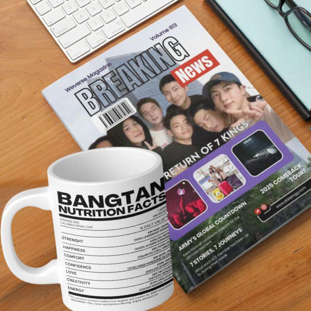 BTS Coffee Mug With Bts-themed Nutrition Facts ARMY Gift K-pop ...
