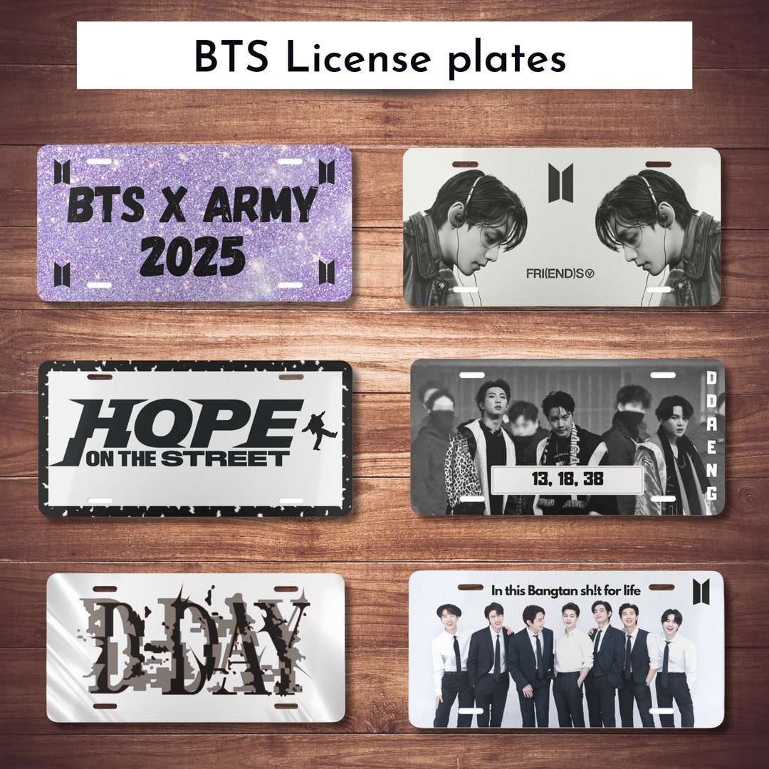 BTS Custom Vanity License Plate Merch Idea for ARMY - Etsy