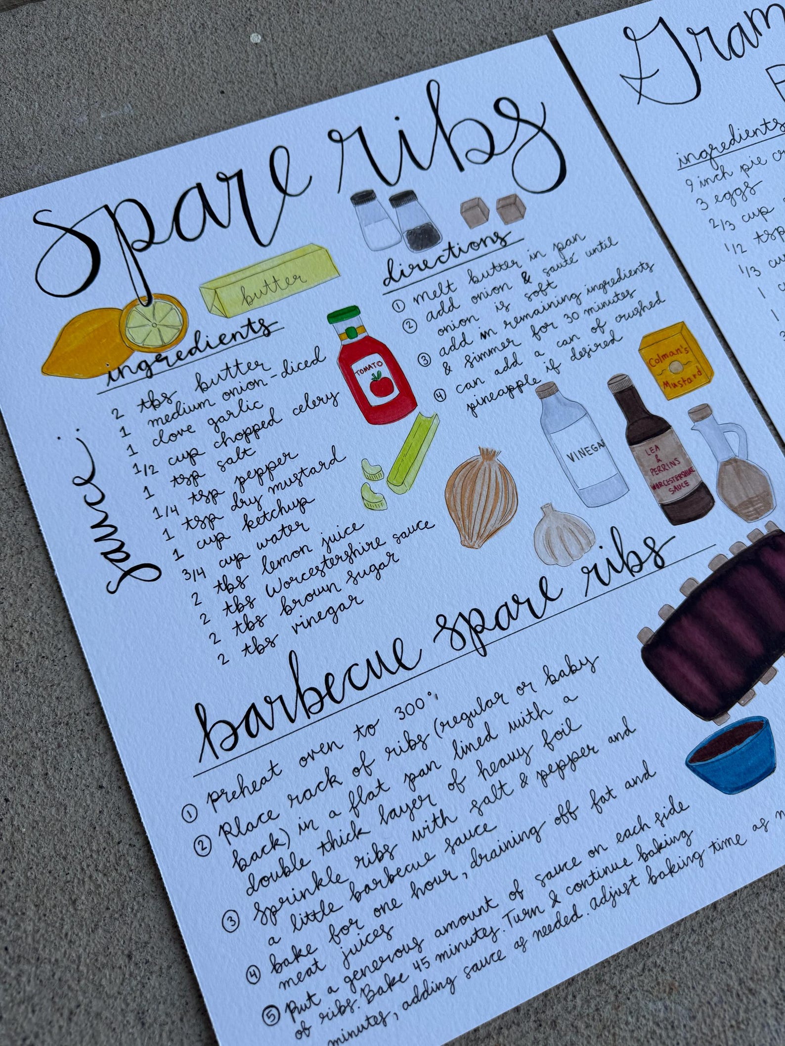 Custom Hand Lettered / Illustrated Recipe - Etsy