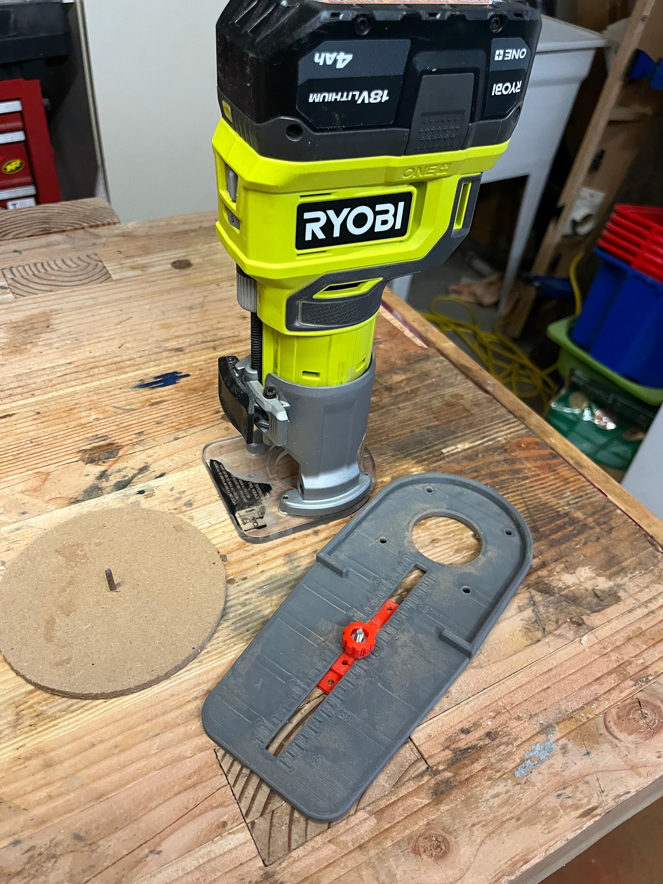Adjustable Circle Cutting Jig Compatible With Ryobi ONE Compact Router ...