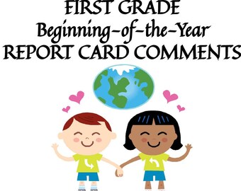 First Grade End-of-the Year Report Card Comments - Etsy