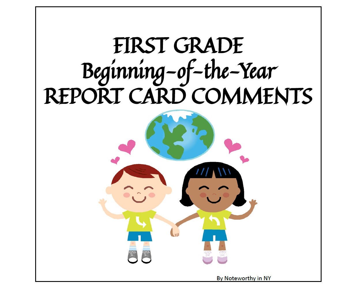 First Grade Beginning-of-the-year Report Card Comments - Etsy