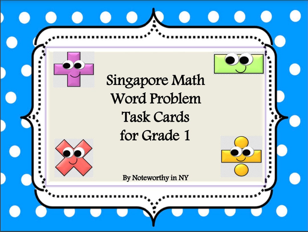 Singapore Math Word Problem Task Cards for Grade 1 - Etsy