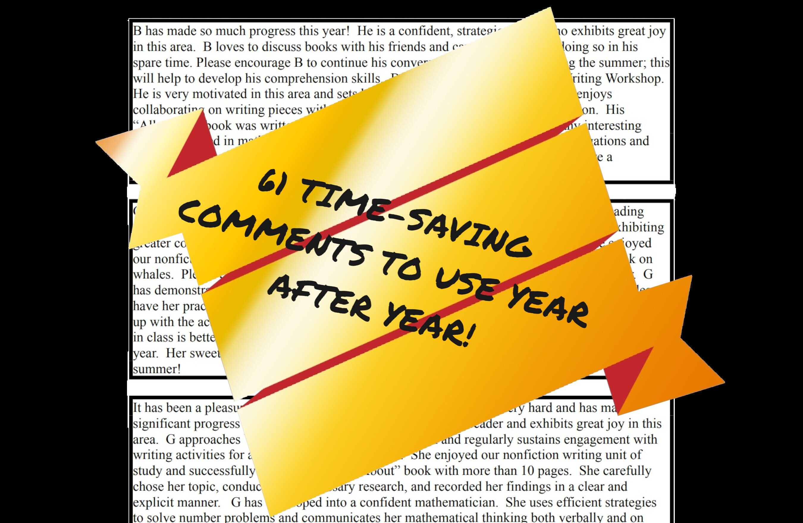 First Grade End-of-the Year Report Card Comments - Etsy