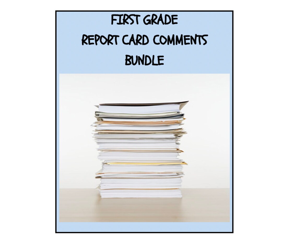 First Grade Report Card Comments Bundle - Etsy
