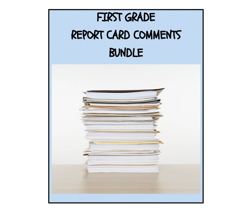 First Grade Report Card Comments Bundle - Etsy