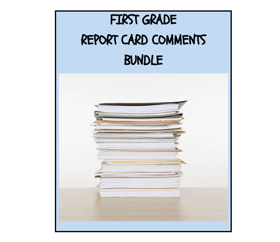First Grade Report Card Comments Bundle - Etsy