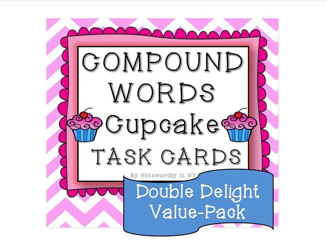 Compound Words Task Cards for First and Second Grade Cupcake Theme - Etsy