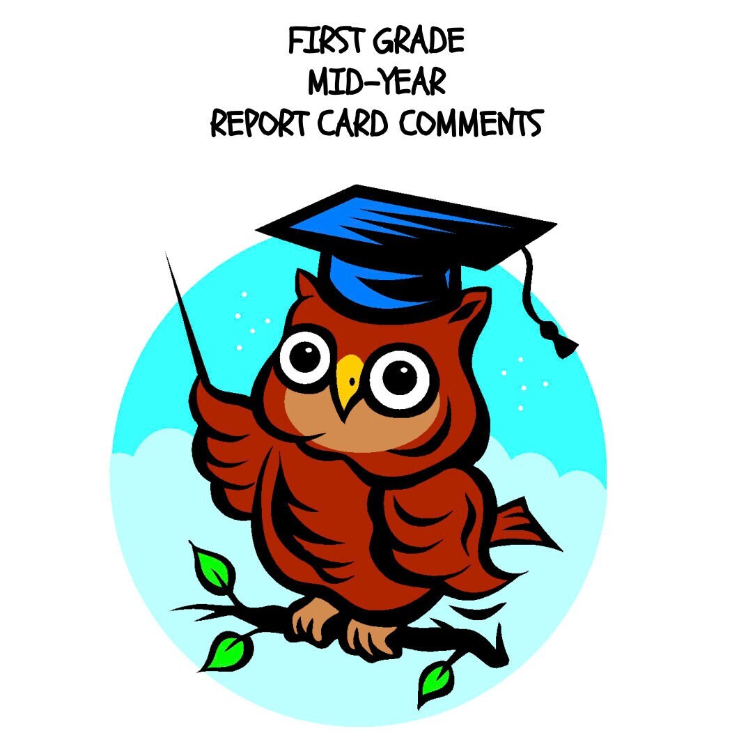 First Grade Mid-year Report Card Comments - Etsy