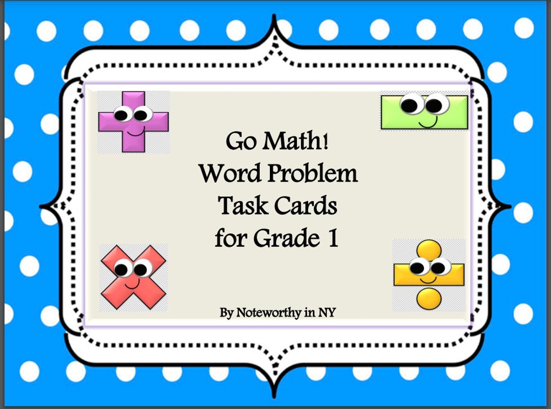Go Math! Word Problem Task Cards for Grade 1 - Etsy