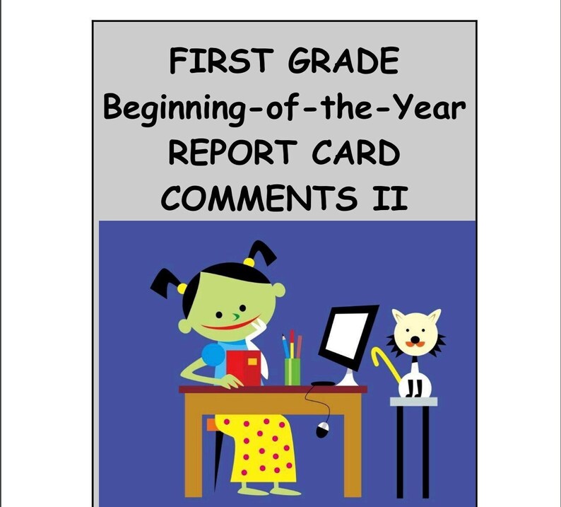 First Grade Beginning-of-the-year Report Card Comments II - Etsy