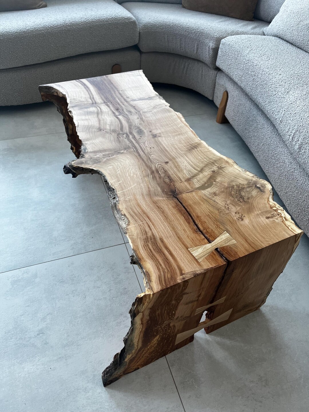 Live/waney Edge Oak Coffee Table - Etsy UK
