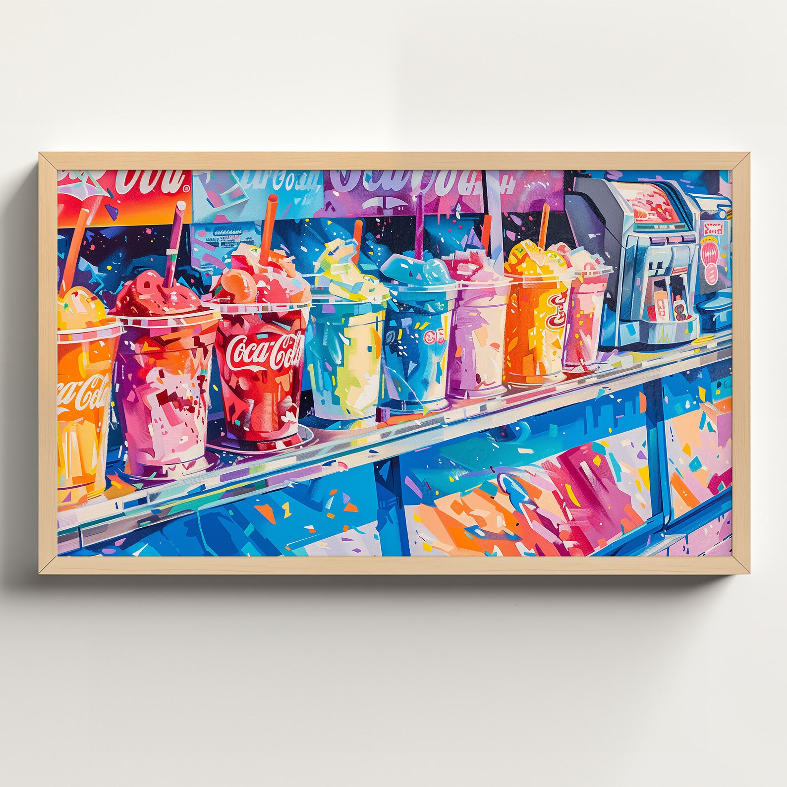 Slushy Summer Art, Colorful Textured Slushie Pop Art Oil Painting for ...