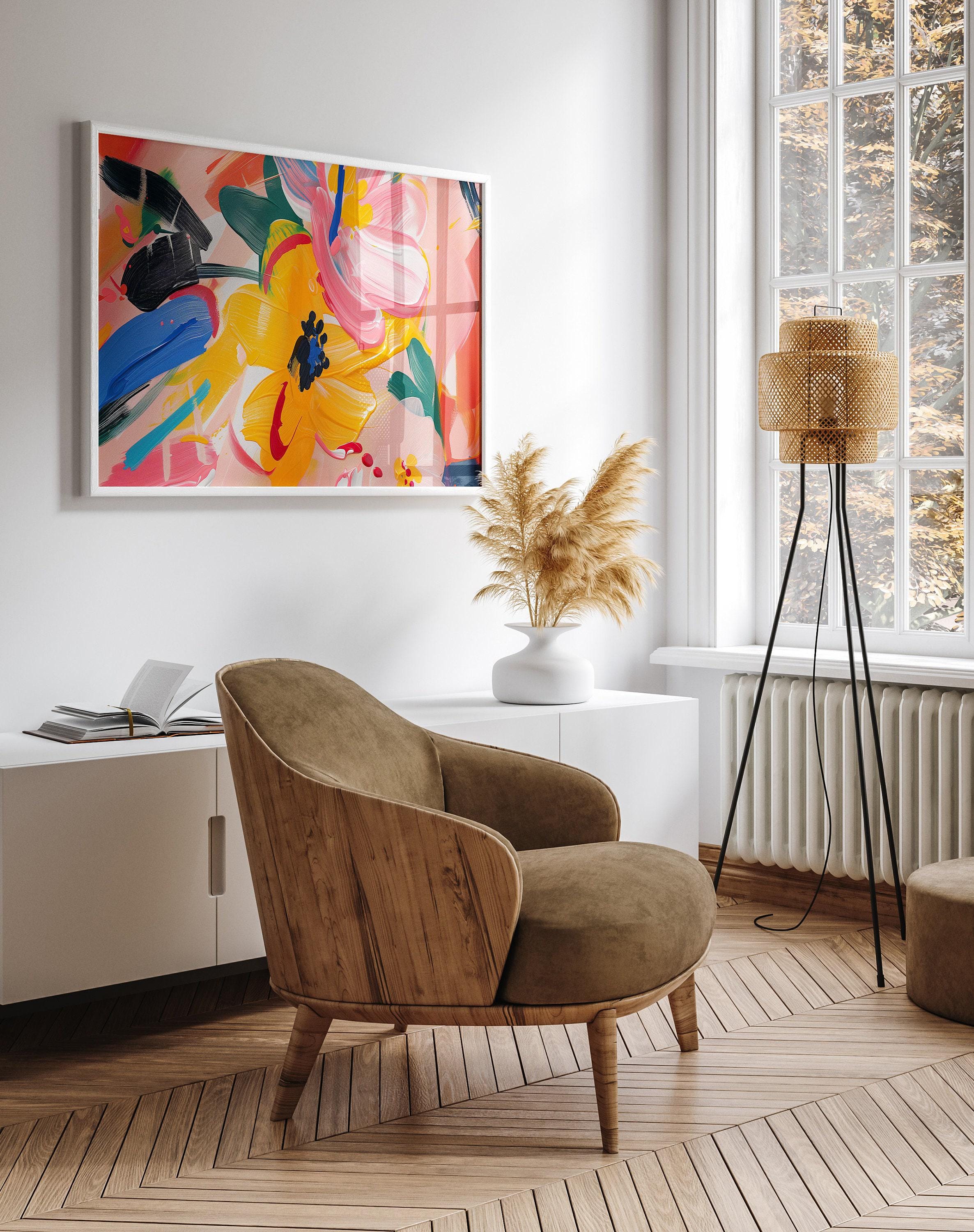 Large Bold Abstract Floral Giclée Contemporary Pop Art Print, Colorful ...