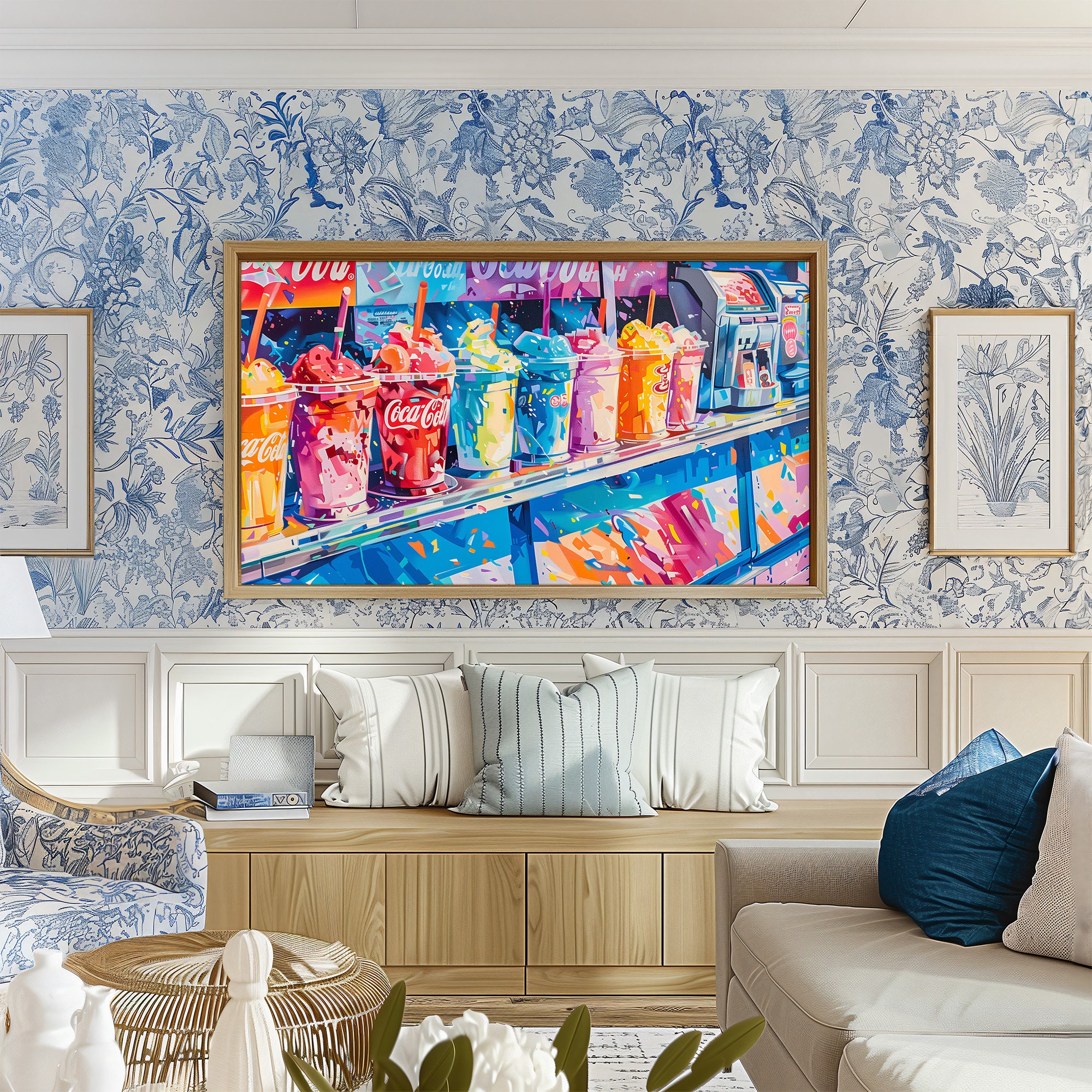 Slushy Summer Art, Colorful Textured Slushie Pop Art Oil Painting for ...