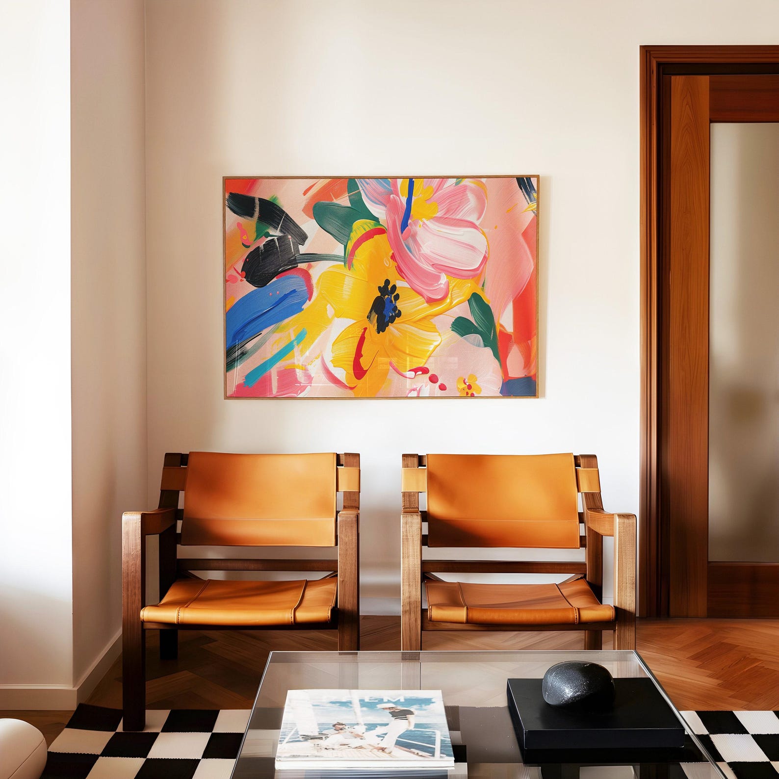 Large Bold Abstract Floral Giclée Contemporary Pop Art Print, Colorful ...