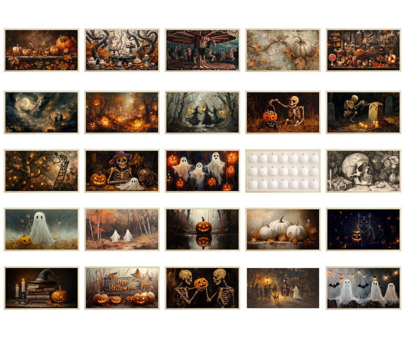 Halloween Frame TV Art Set of 75 Bundle, Spooky Decor, Witches and ...