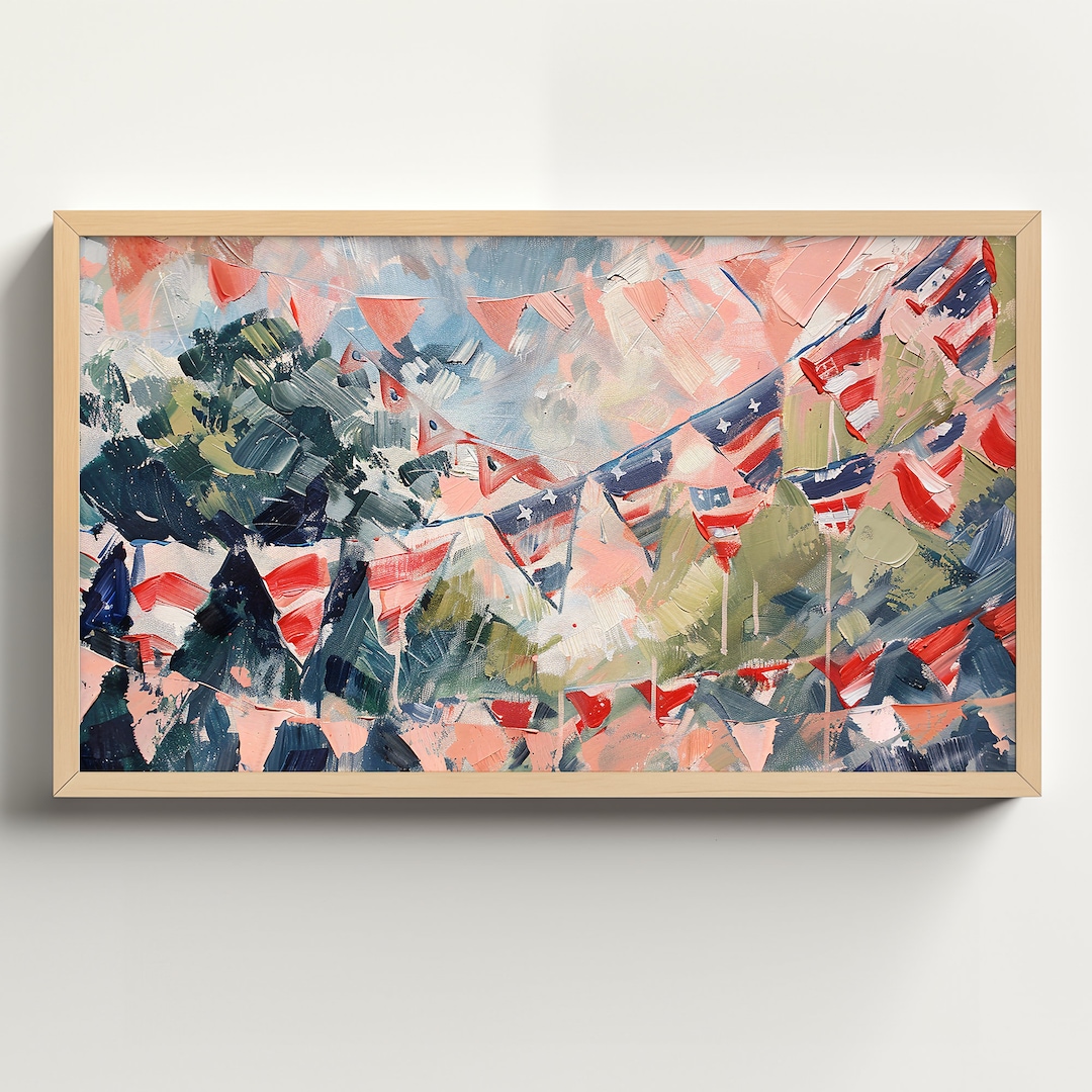 Independence Day Celebration Frame TV Art, 4th of July Coastal Summer ...